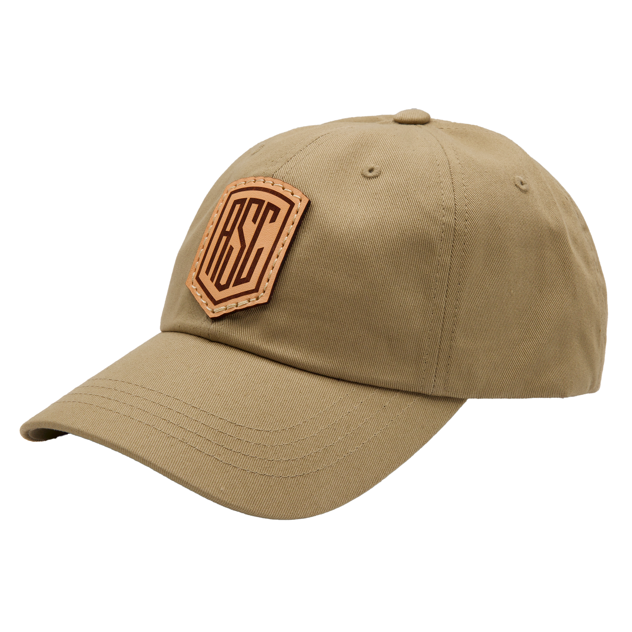 ASC Leather Patch Yupoong Premium Dad KHAKI Cap – ASC/AC Store
